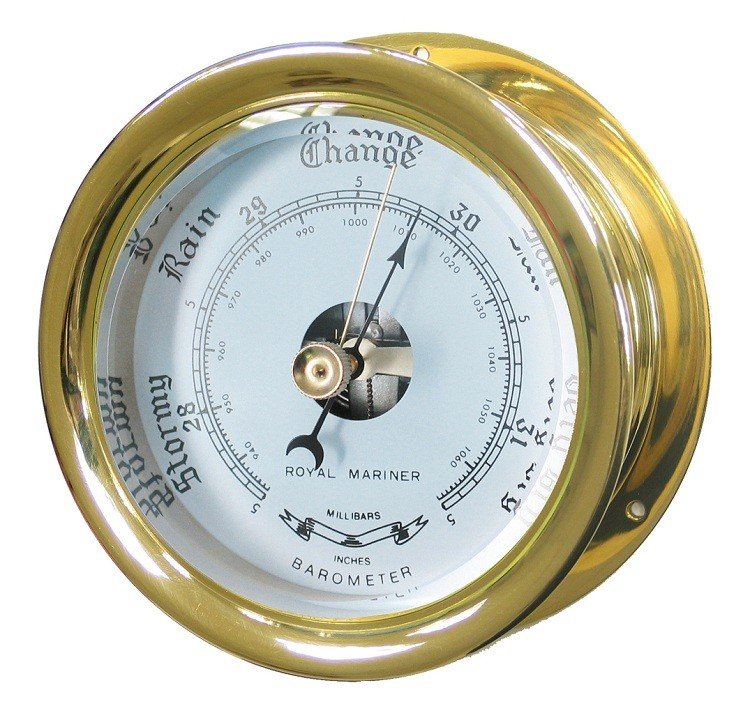 Meridian Zero Capstan Brass Barometer - TCS Chandlery