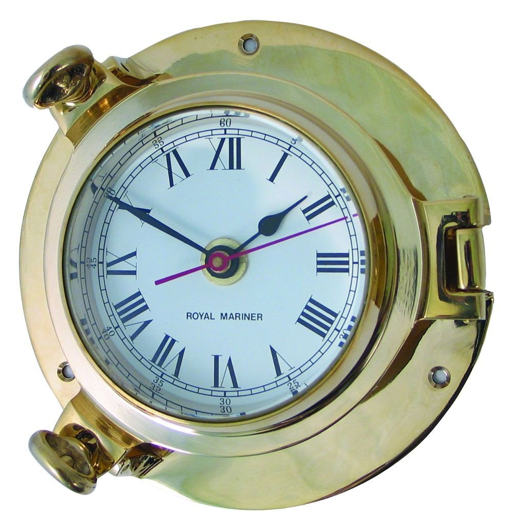 Meridian Zero Brass Porthole Clock - Large - TCS Chandlery