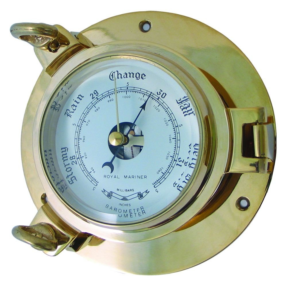 Meridian Zero Brass Porthole Barometer - Large - TCS Chandlery