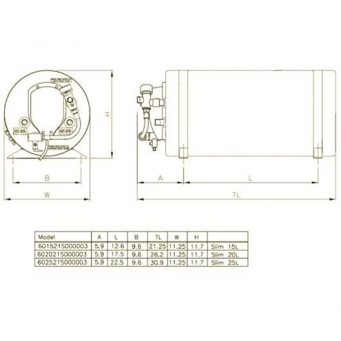Isotemp Slim 20Ltr Water Heater - TCS Chandlery