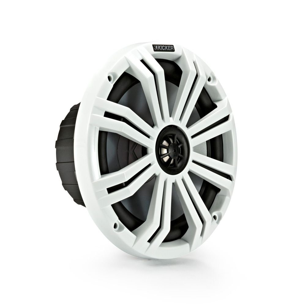 Kicker Marine 8" (200 mm) Coaxial Speaker System with White & Charcoal ...