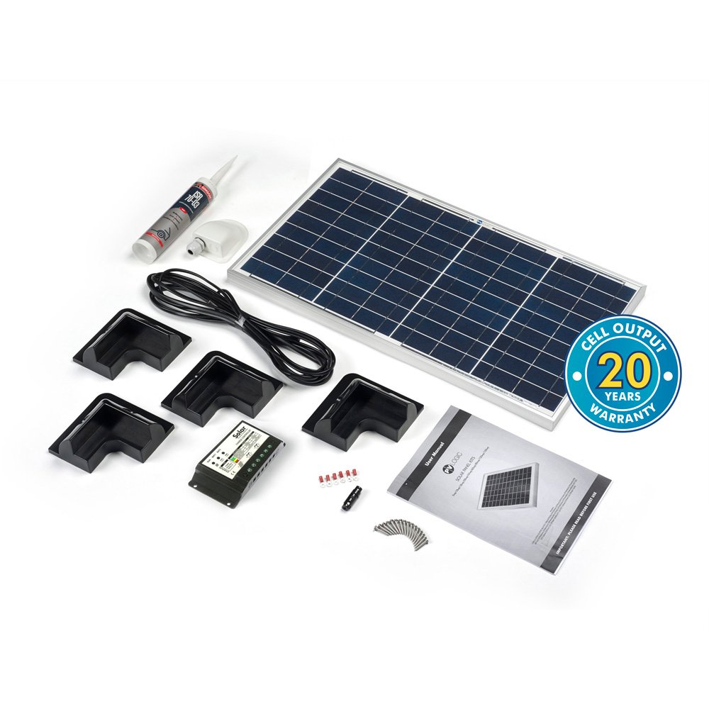 Solar Technology 30W Rigid Solar Panel & Corner Mounts Kit - TCS Chandlery