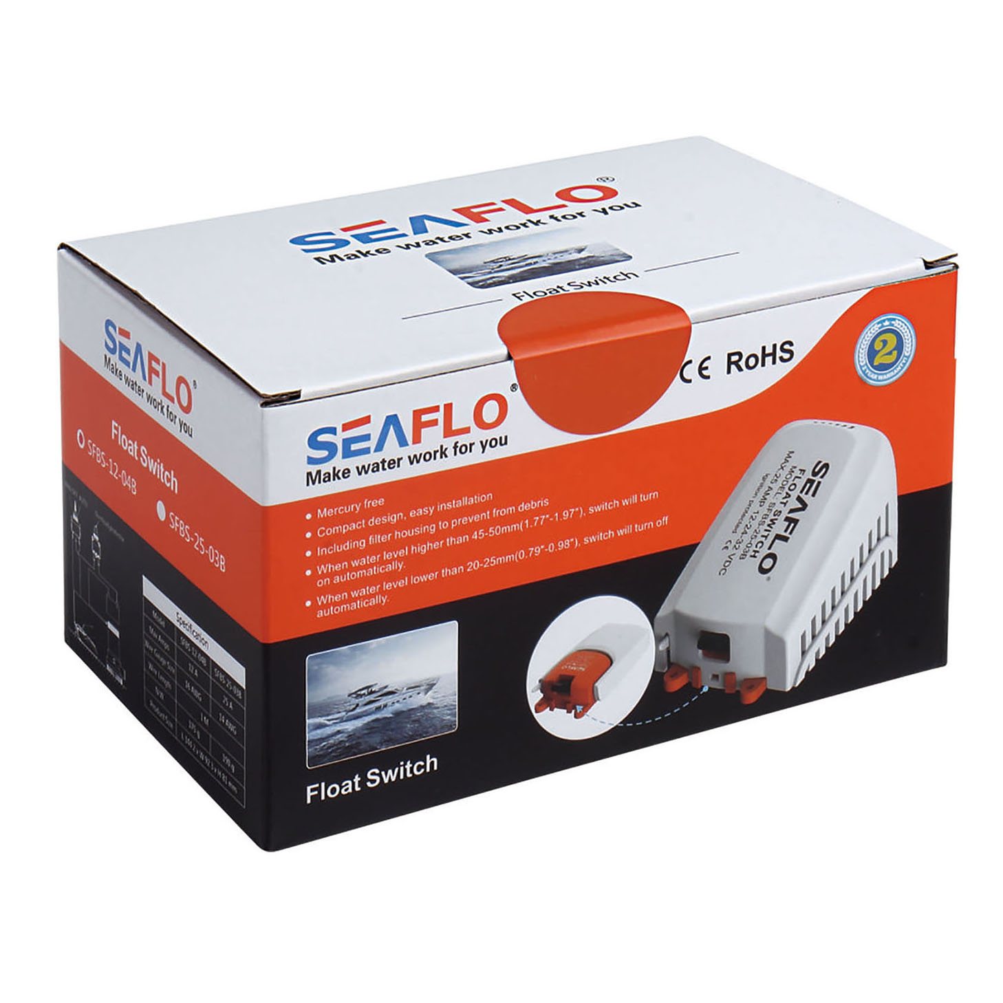 Seaflo Float Switch 25A For Non-Auto Bilge Pump Over 3000GPH - TCS ...