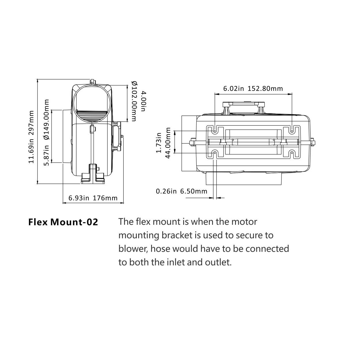 Seaflo In-Line Blowers - Flex Mount 02 Series, 24 V - TCS Chandlery