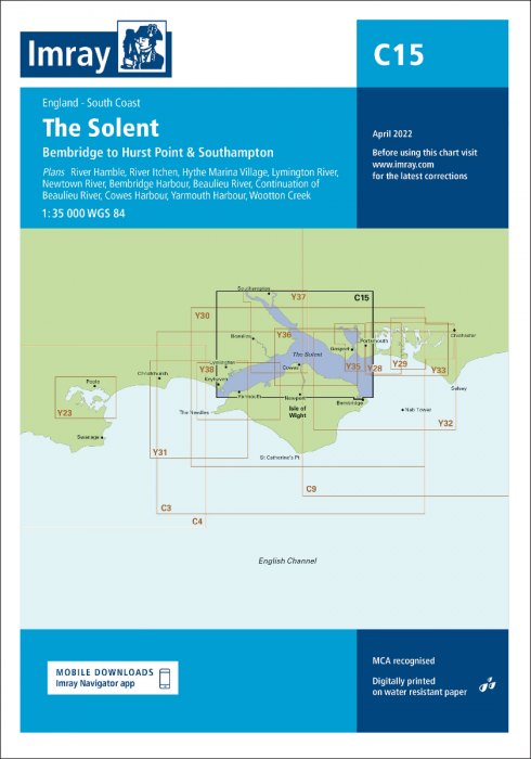 Imray C15 The Solent Chart Pack Edition 2024 - TCS Chandlery