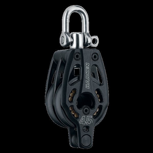 Harken 45mm Double Black Magic Swivel Block w/Becket - TCS Chandlery