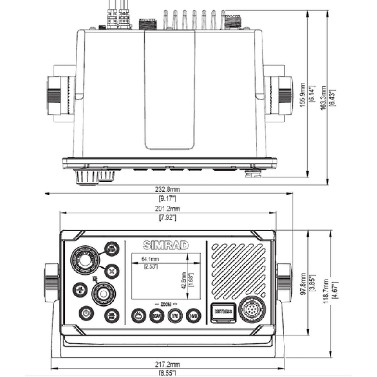 B&G V60 VHF Marine Radio with Built-In DSC and AIS-RX - TCS Chandlery