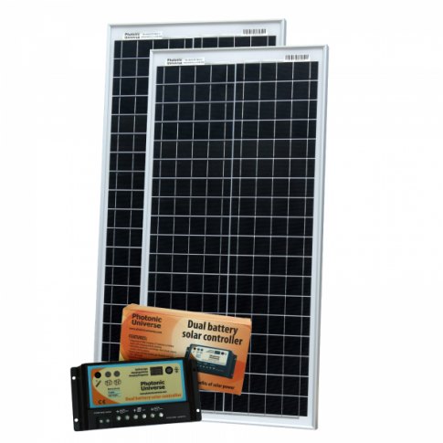 Photonic Universe 80W (40W+40W) dual battery solar charging kit with ...