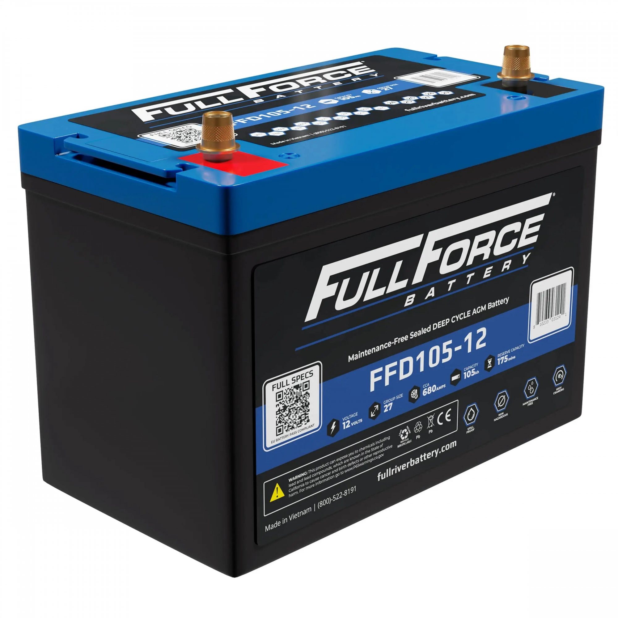 Fullriver Battery Full Force Battery FFD105-12 - TCS Chandlery