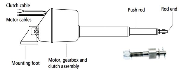 Raymarine Type 2 12 Volt Autopilot Long Shaft Linear Drive, Up to 20 ...