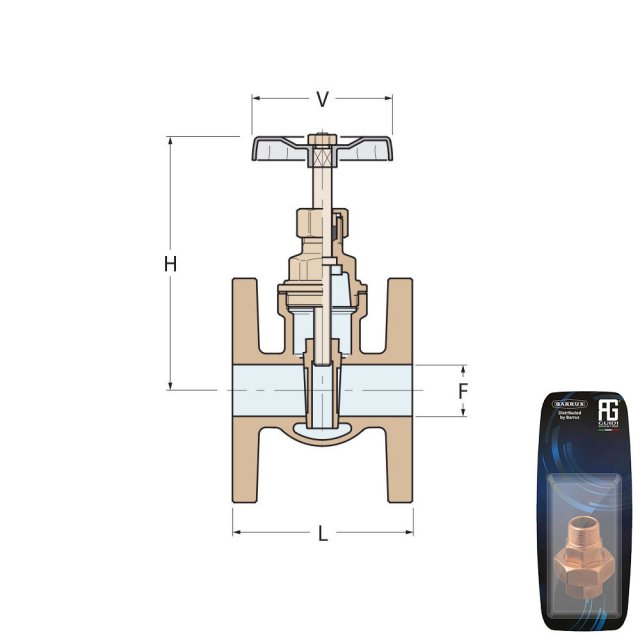 Guidi flanged Gate Vlv Dn40Pn16 - TCS Chandlery